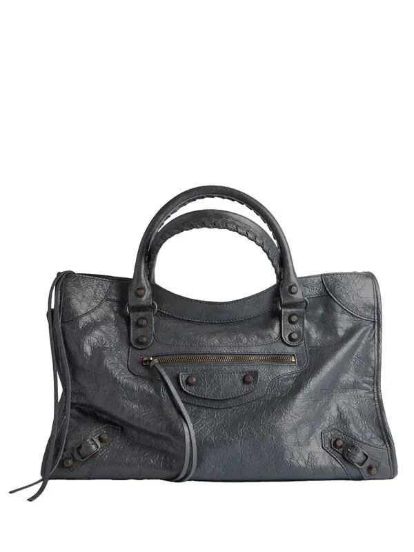 Balenciaga Le City Medium Bag In Arena Leather - Gray