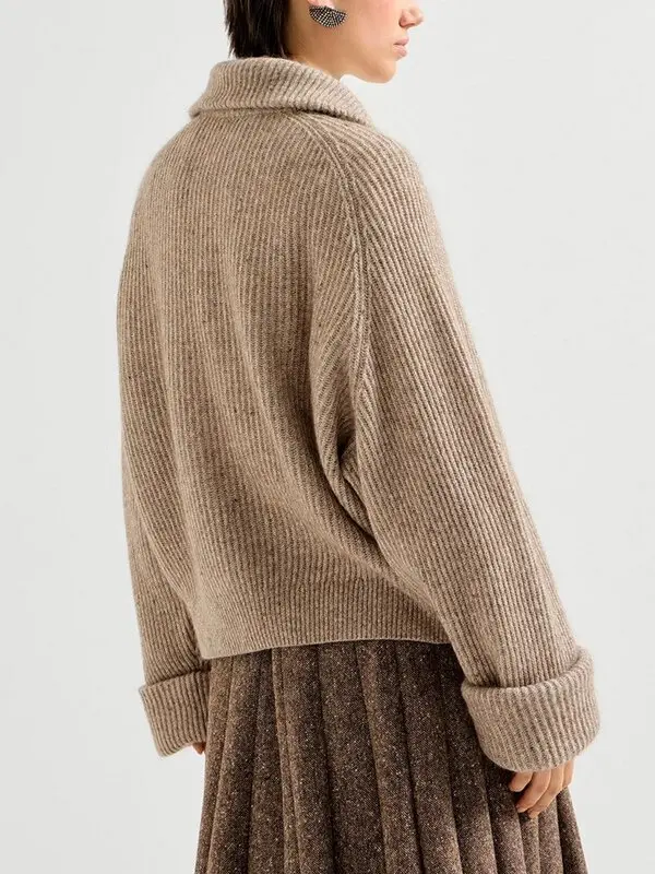 Brunello Cucinelli Rubbed Cardigan With Monili