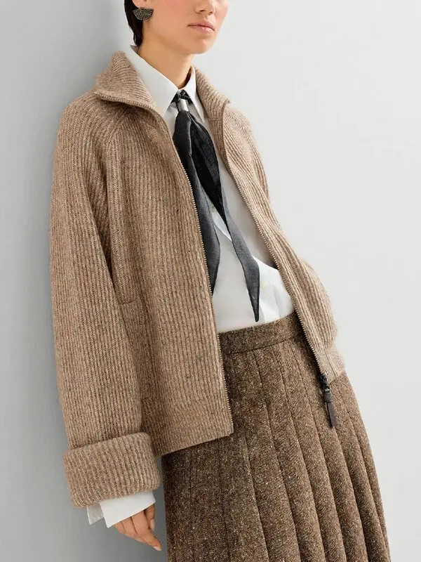 Brunello Cucinelli Rubbed Cardigan With Monili
