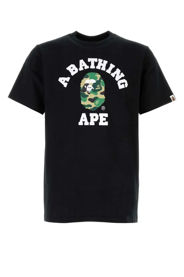 A BATHING APE Slate Cotton Abc Camo Collage T-shirt - Black