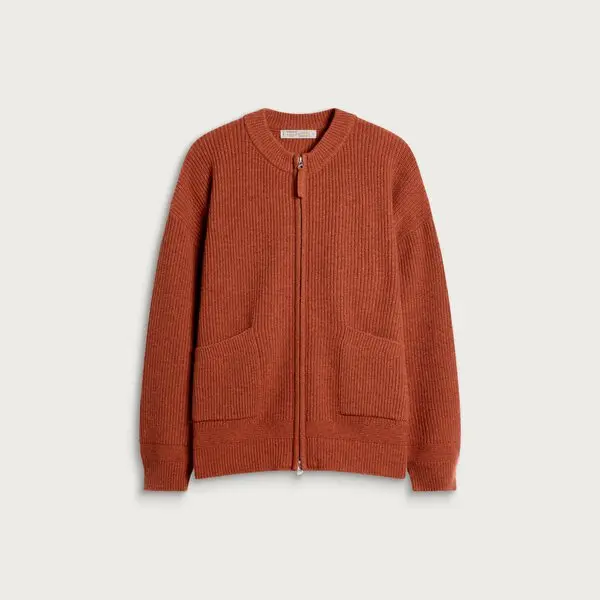 FRIZMWORKS Wool Deck Zipup Cardigan - Brick