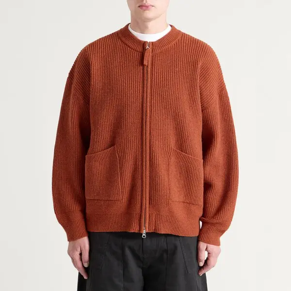 FRIZMWORKS Wool Deck Zipup Cardigan - Brick