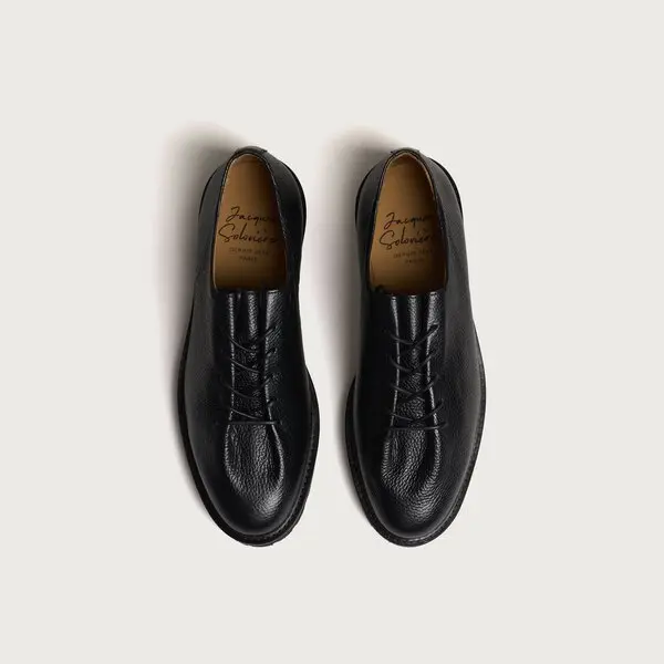 JACQUES SOLOVIERE Edouard Lug Grain Derbie - Black