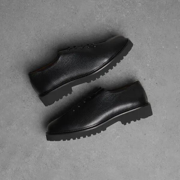 JACQUES SOLOVIERE Edouard Lug Grain Derbie - Black