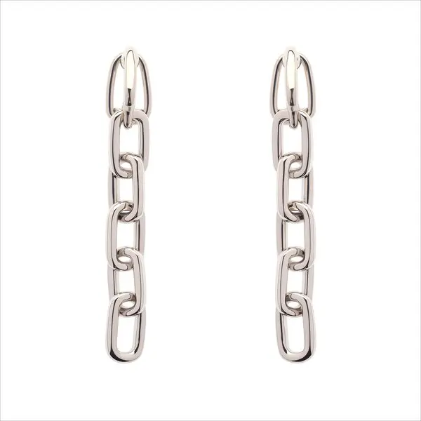 EMMA HOLLAND JEWELLERY Platinum Chain Drop Clip On Earrings - Silver