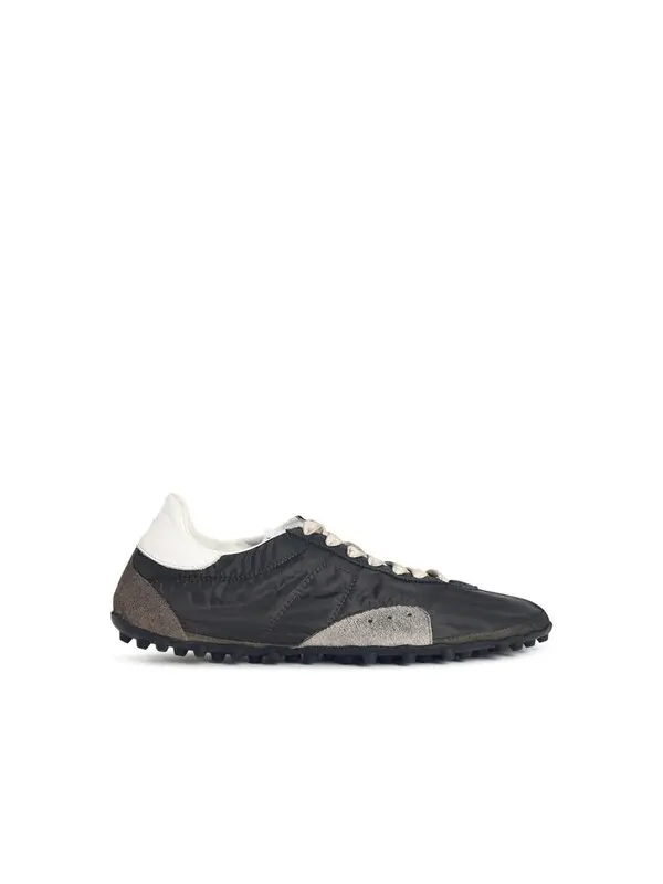 MAISON MARGIELA Sprinters' Sneakers In Leather And Gigio Scuro Fabric - Black