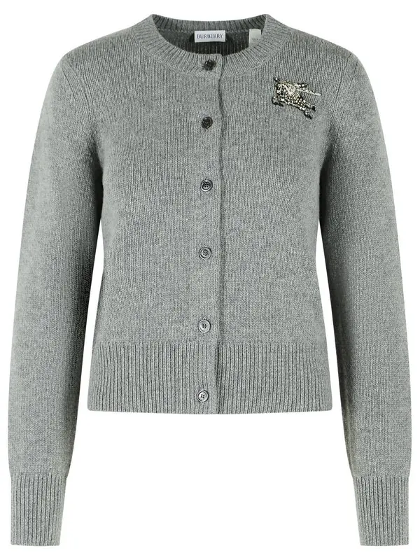 Burberry Sienna Ek' Grey Cashmere Blend Cardigan - Gray