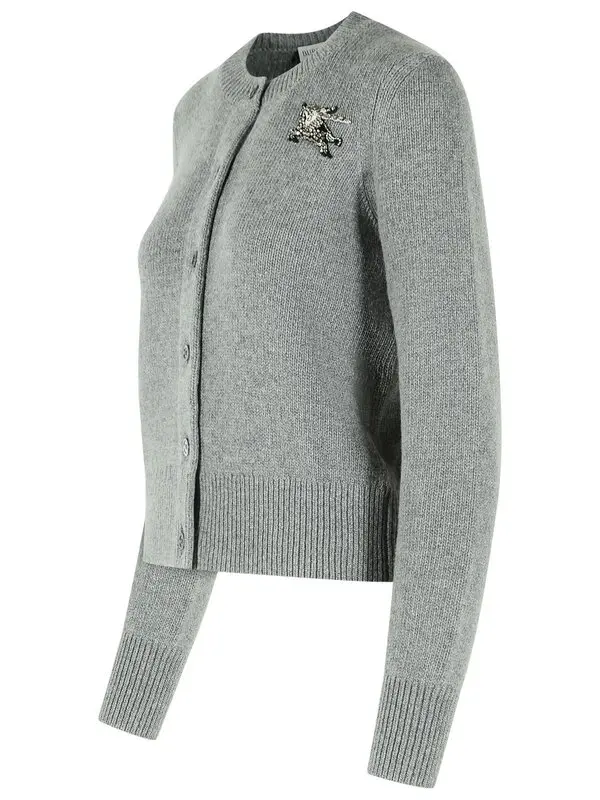 Burberry Sienna Ek' Grey Cashmere Blend Cardigan - Gray