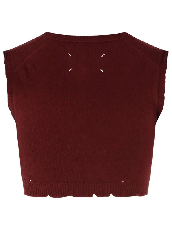 MAISON MARGIELA Burgundy Virgin Wool Vest
