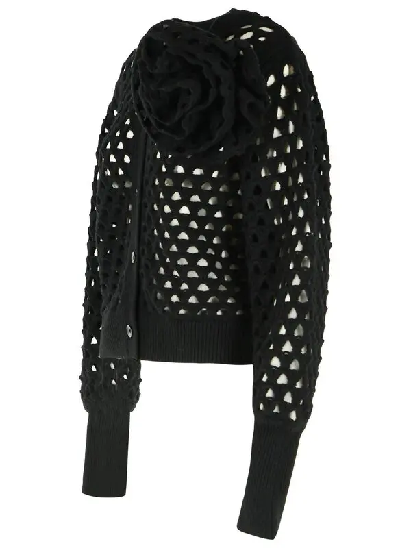 Blumarine Openwork Wool Cardigan