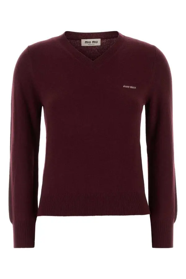 Miu Miu Burgundy Wool Sweater
