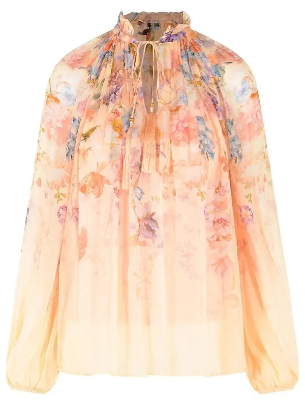 Zimmermann Valiant' Blouse In Peach Viscose