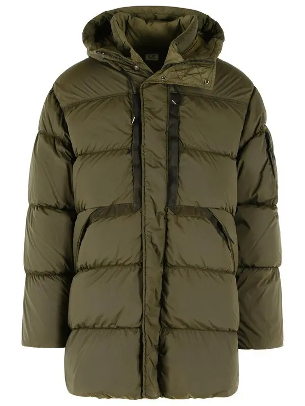 C.P. COMPANY Long 'nycra-r' Down Jacket - Green