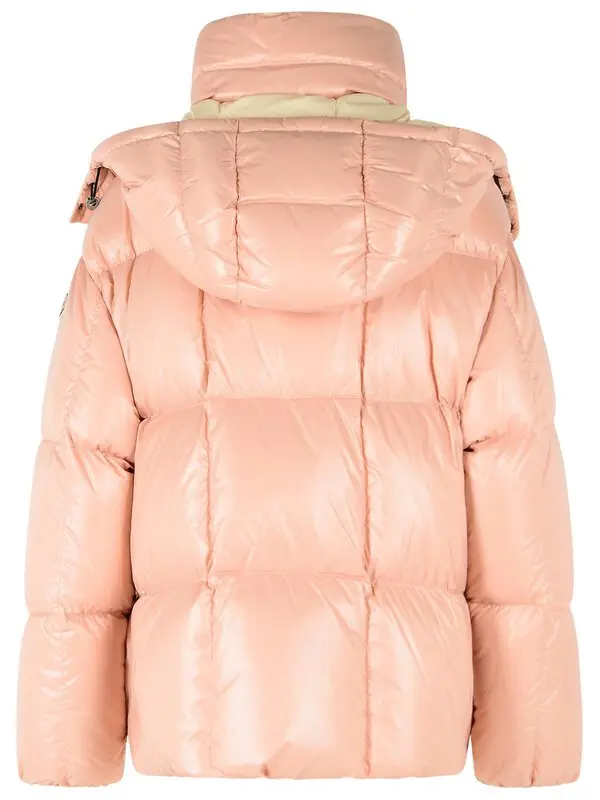 Moncler Parana' Short Light Laqué Nylon Down Jacket - Pink
