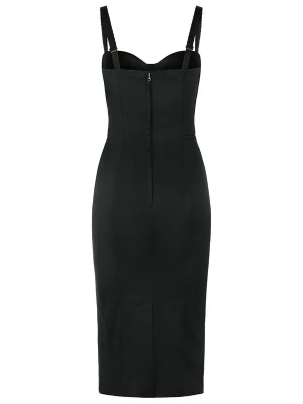 Dolce & Gabbana Loguette Bustier Satin Dress
