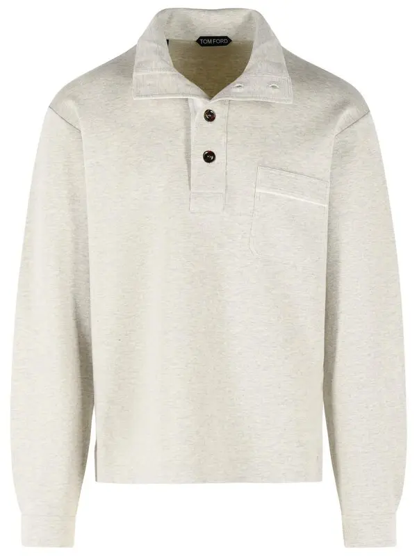 TOM FORD Ivory Cotton Blend Sweater - Cream