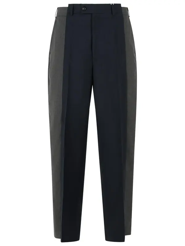 MAISON MARGIELA Two-tone Wool Trousers - Blue
