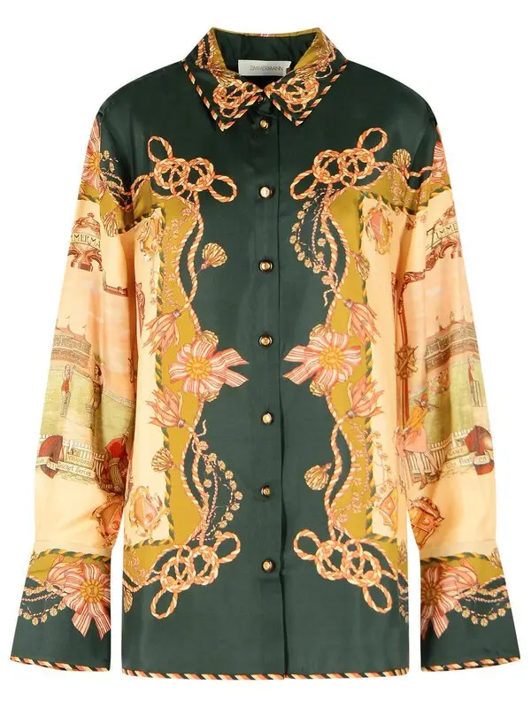 Zimmermann Valiant' Green Silk Shirt