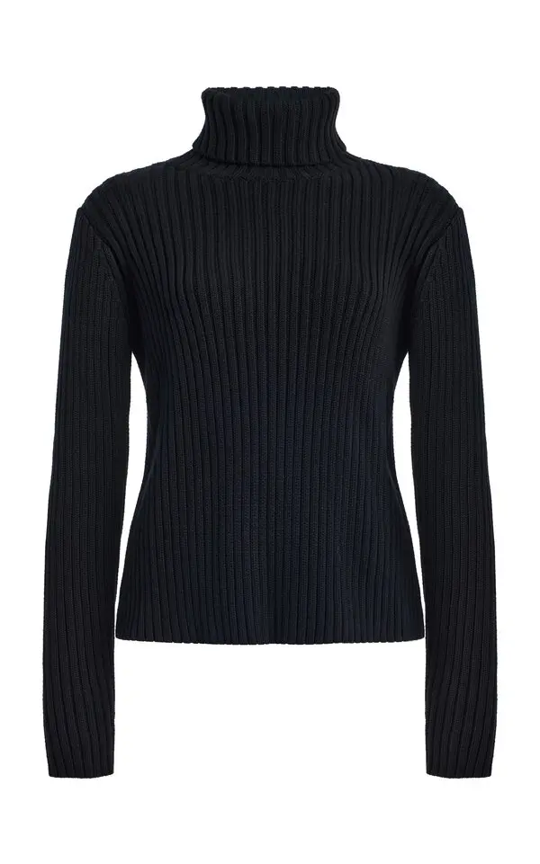 Still Here Miller Turtleneck Cotton Top - Black