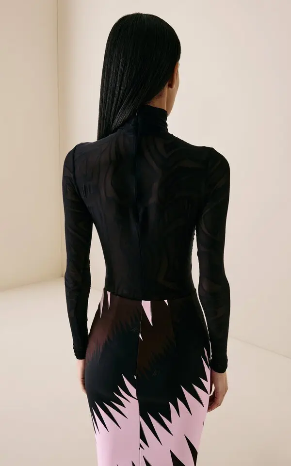 Emilio Pucci Embroidered Tulle Bodysuit