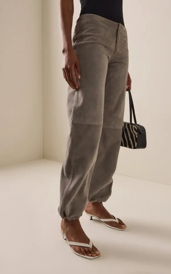 Still Here Sport Suede Mid-rise Wide-leg Jeans