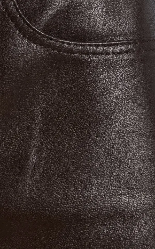 Still Here Cool Low-rise Leather Wide-leg Pants