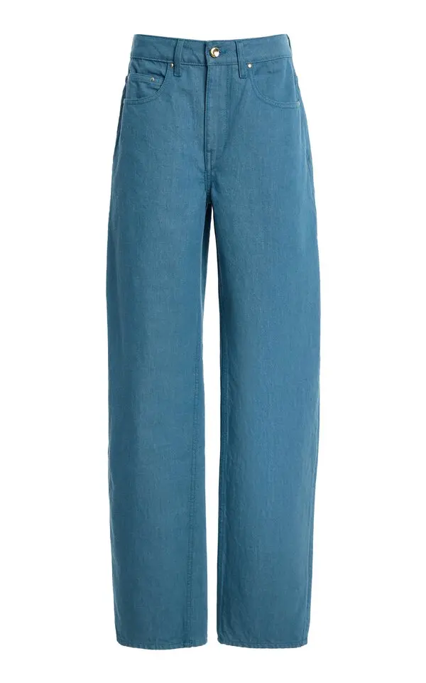 Ossou Rider Rigid Mid-rise Wide-leg Jeans - Medium Wash
