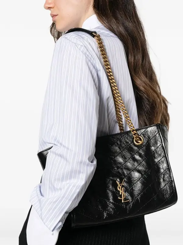 Saint Laurent Borsa Shopping Niki Piccola In Pelle Vintage - Black