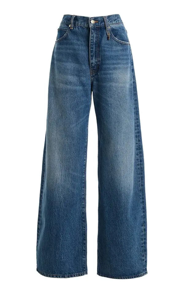 FRAME The Bow Rigid Mid-rise Wide-leg Jeans - Medium Wash