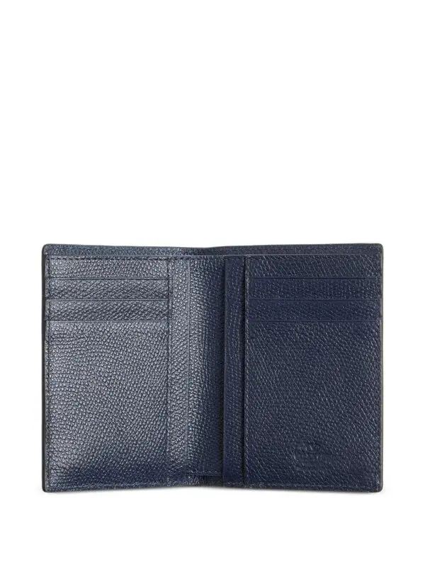Valentino Garavani Vlogo Signature Cardholder In Grainy Calfskin - Blue