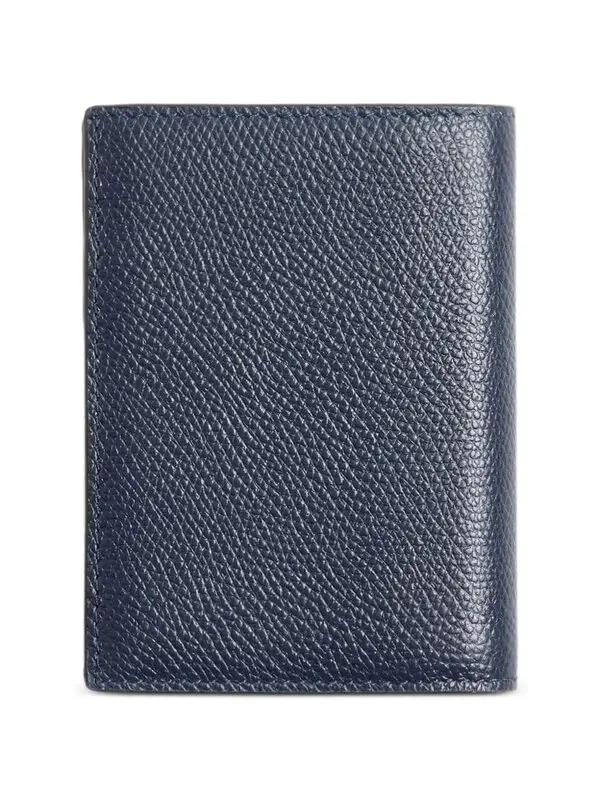 Valentino Garavani Vlogo Signature Cardholder In Grainy Calfskin - Blue