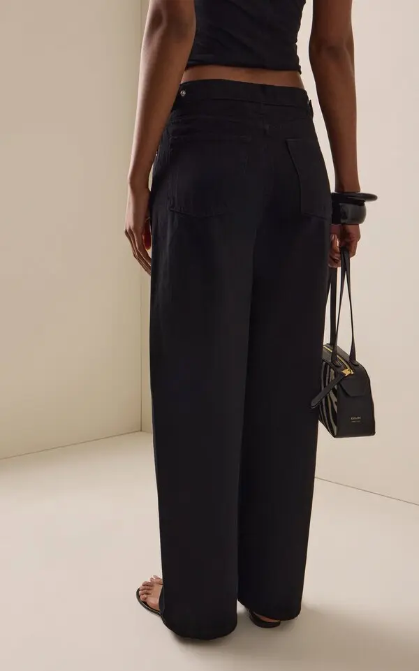 Still Here Buckle Rigid Mid-rise Wide-leg Jeans