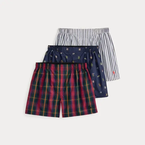 Ralph Lauren Classic Fit Woven Cotton Boxer 3-pack - Multi Assorted