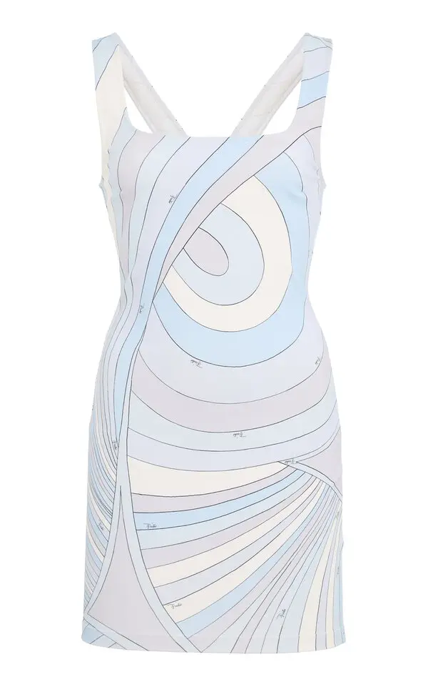 Emilio Pucci Printed Jersey Mini Dress - Blue