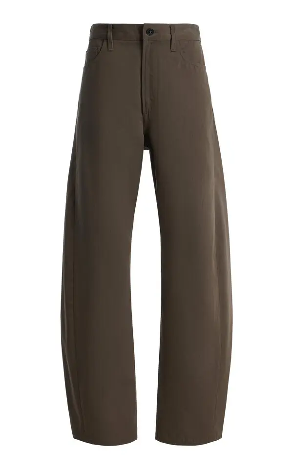 AGOLDE Luna Twill High-rise Tapered-leg Trousers - Green