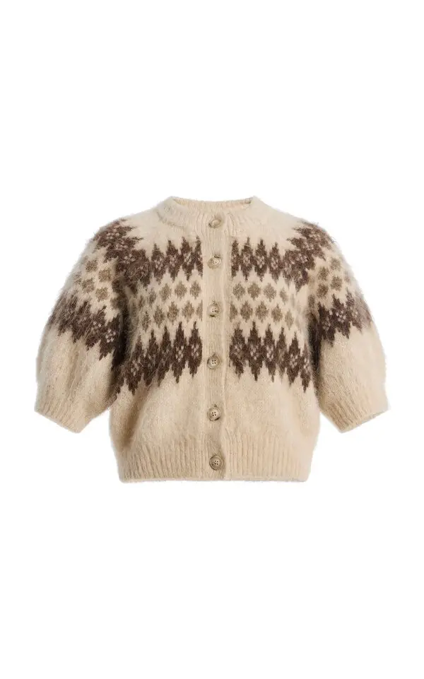 Citizens Of Humanity Molly Puff-sleeve Fair Isle Knit Cardigan - Neutral