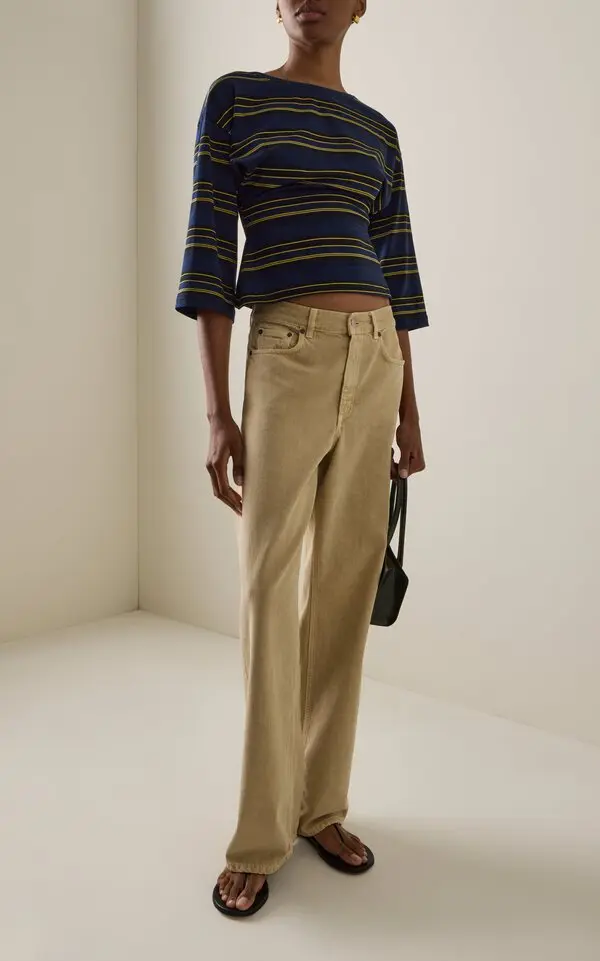EB DENIM Douglas Striped Stretch-cotton Top