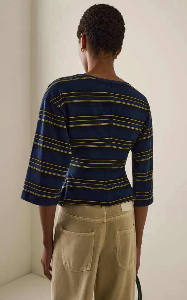 EB DENIM Douglas Striped Stretch-cotton Top