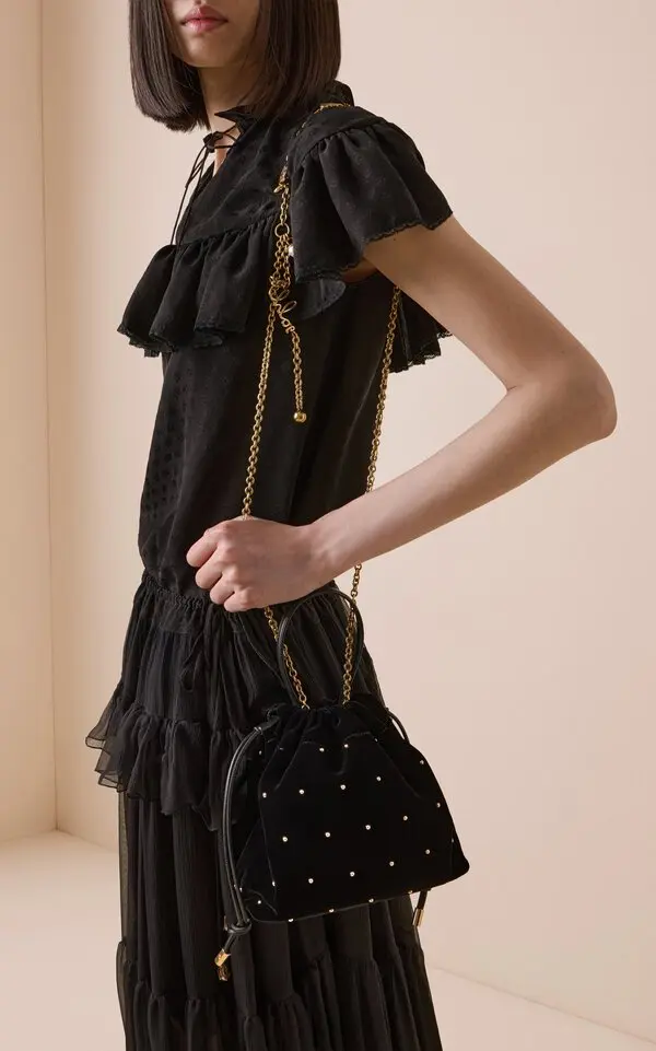 Chloé Studded Velvet Pouch