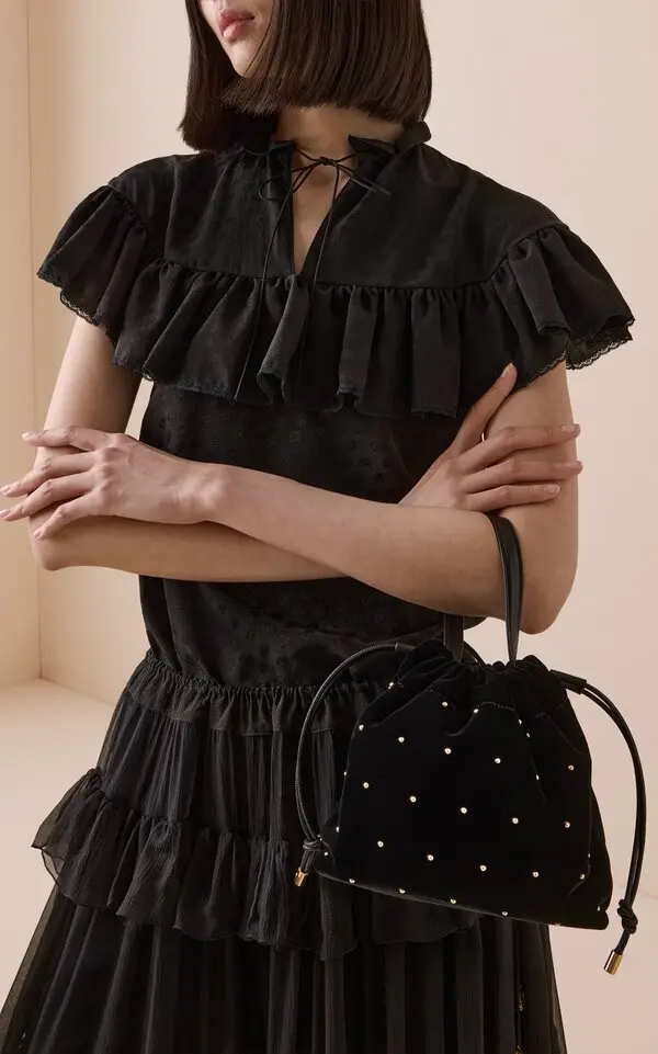 Chloé Studded Velvet Pouch