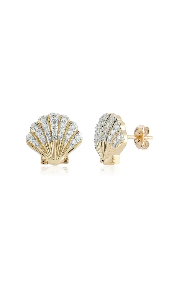 Mateo Diamond Venus Shell Studs