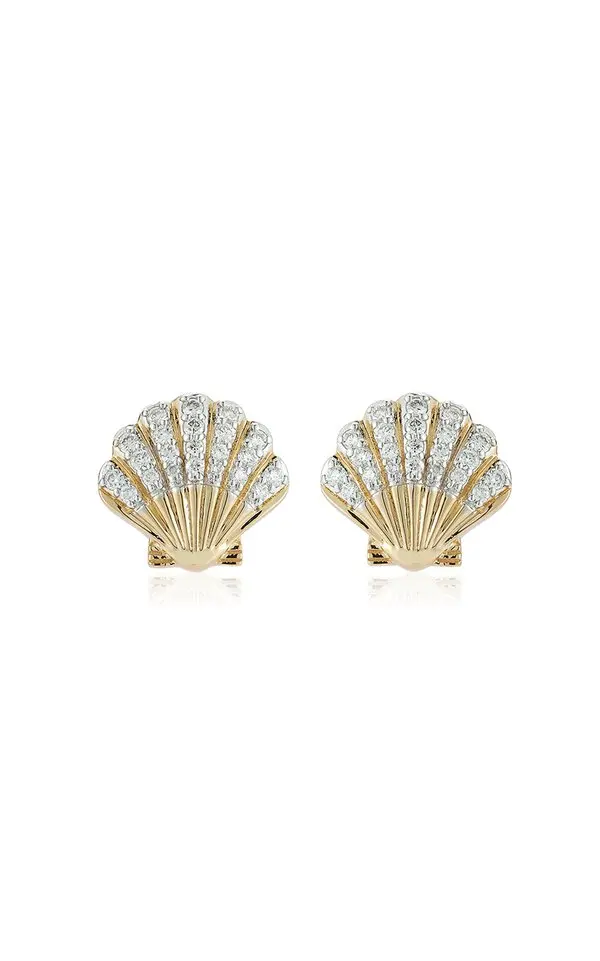 Mateo Diamond Venus Shell Studs