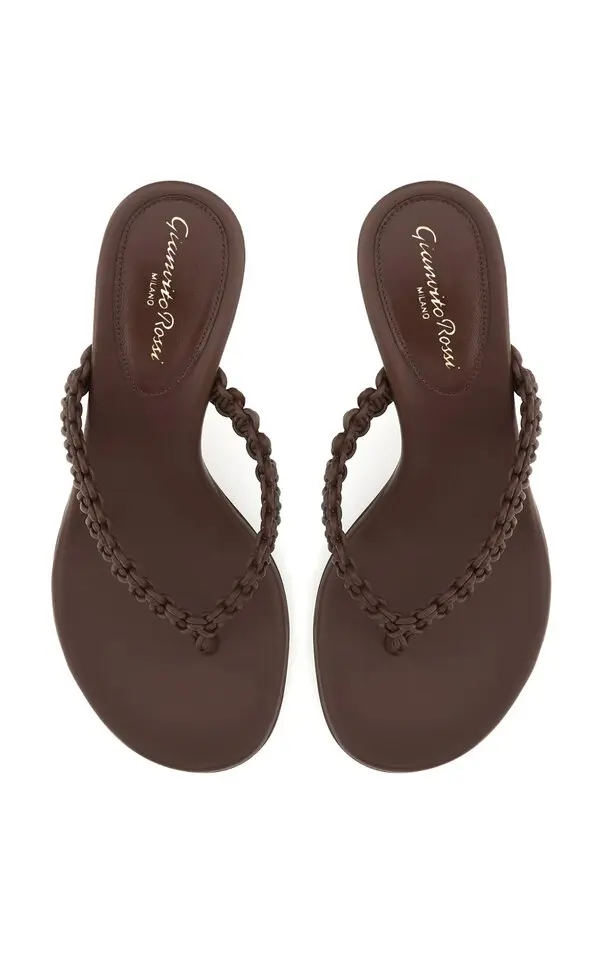 GIANVITO ROSSI Leather Braided Ubud Thong