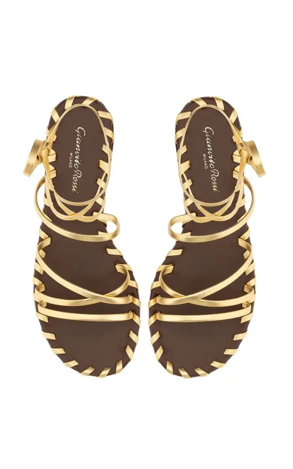 GIANVITO ROSSI Zaira 05 Metallic Leather Sandals
