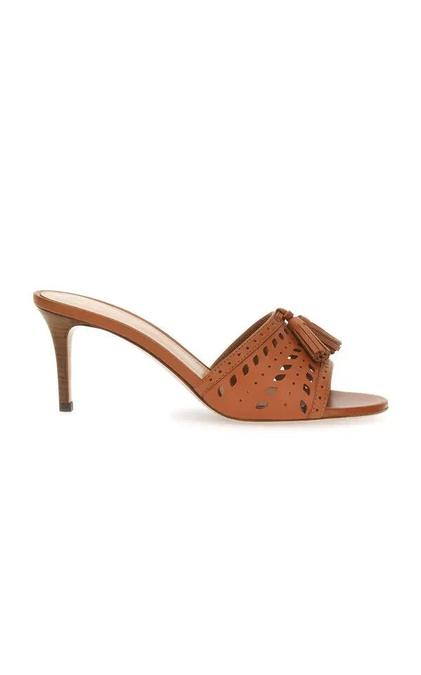 GIANVITO ROSSI Fes Leather Mules - Brown
