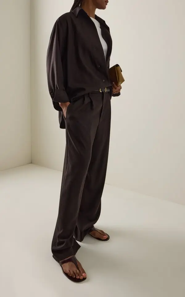 AGOLDE Sathia Felted Wool Wide-leg Pants