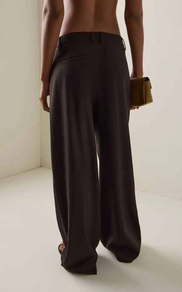 AGOLDE Sathia Felted Wool Wide-leg Pants