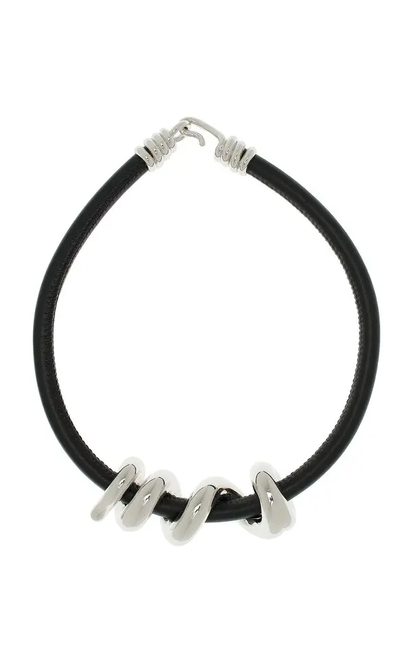 Bea Bongiasca Maxi Vine Sterling Silver, Leather Necklace - Black
