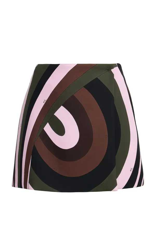Emilio Pucci Printed Silk-twill Mini Skirt