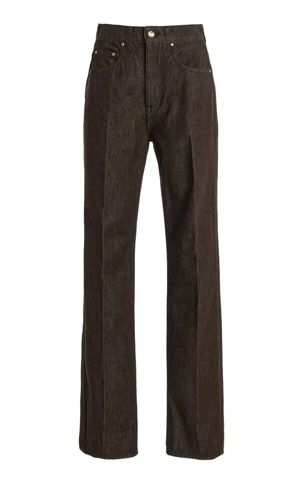 Ossou Noon Rigid Mid-rise Straight-leg Jeans - Brown
